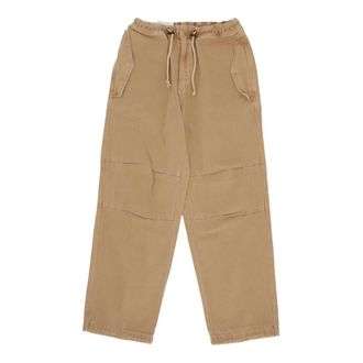 Amish Dunkelbeige Baumwollhose mit Taschen - - Trousers - Herren - Beige - L