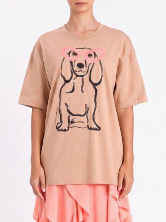 Twin-Set Baumwoll-T-Shirt mit Hunde-Print