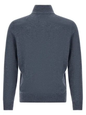 Brunello Cucinelli Half-Zip Cashmere Sweater - slate blue