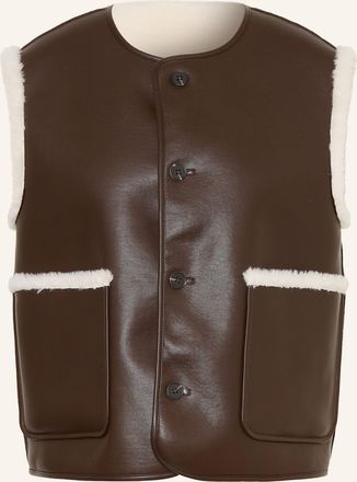 OPUS Kunstfell-Weste Washearly Zum Wenden beige