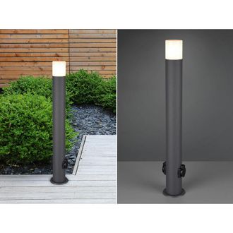 Trio Pollerleuchte hoosic mit 2 Steckdosen in Anthrazit, H&ouml;he 80 cm