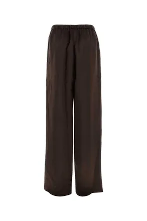 Ferragamo Womens Dark Brown Satin Palazzo Pant Expresso Exterior: Viscose Cupro Pantaloni Trousers