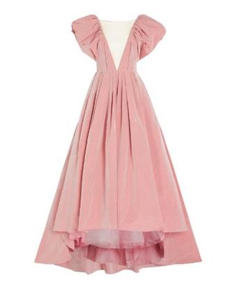 Marchesa V Neck Tafetta High Low Ballgown Size S