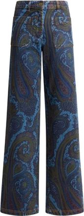 Etro Jean Large Imprim&eacute; Cachemire - Femme - Jeans - Bleu - Taille: W28