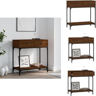 vidaXL Konsolentisch Braun Eichen-Optik 75x34,5x75 cm Holzwerkstoff - Konsole - Couchtisch - Sideboard - Wohnraumgestaltung - Eiche Optik