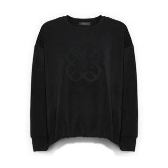 Elena Miro Scuba Sweatshirt mit Monogramm-Logo - - Sweatshirts & Hoodies - Damen - Schwarzk - S