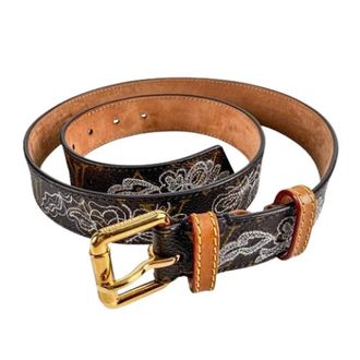 Louis Vuitton Ceinture Pre-owned Dentelle 36 en toile - Femme - Pre-owned - Brun - Taille: ONE Size