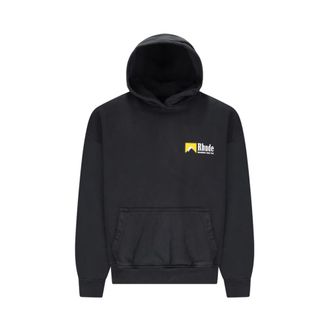 Rhude Homme, Sweatshirts et sweats &agrave; capuche, Noir, Taille: L International Racing Logo Sweat &agrave; capuche