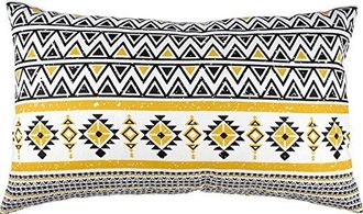 Enjoy Home Kissen 30 x 50, Boho Schwarz und Gelb, Baumwolle, Bedruckt, 50 x 30 cm