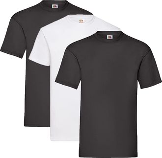 Fruit Of The Loom Classic T-Shirt Value Weight auch Farbsets S M L XL XXL 3XL 4XL 5XL Value Weight (3XL, 2X Schwarz + 1x Weiss + 1HL Kauf Notizblock)
