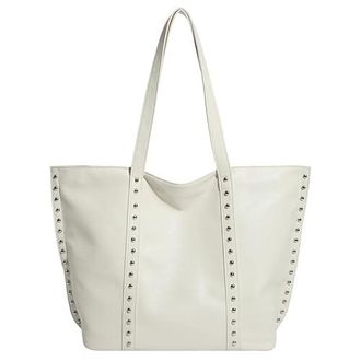 Generic Sac &agrave; bandouli&egrave;re tendance en cuir PU clout&eacute; pour femme et fille pour l&eacute;cole, le travail, un usage quotidien, blanc, 13.39*12.99*6.3inch