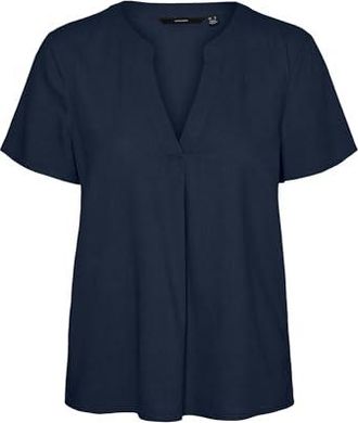 Vero Moda Vmmymilo SS V-Neck Top WVN GA Noos, Blazer Bleu Marine, M Femmes