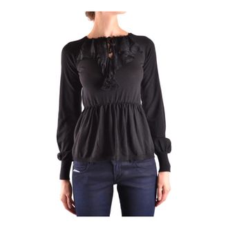 Red Valentino Langarm Crop Top - - Blouses & Shirts - Damen - Schwarzk - XS