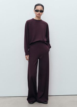 Mango Jogging Lyocell taille &eacute;lastique bordeaux - Femme - S - MANGO
