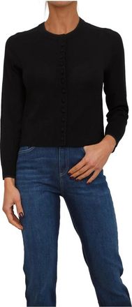 Nenette Femme, Pulls, Noir, Taille: 44 FR Cardigan Coreana Pura Lana