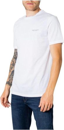 A|X Armani Exchange Homme, Tops, Blanc, Taille: 2XL T-shirt en Coton Blanc