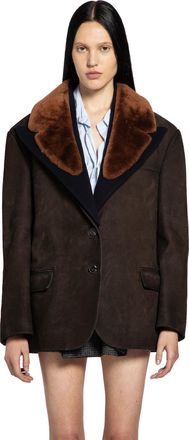 Prada Suede and Shearling Blazer