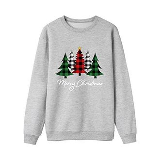 Generic Pull de No&euml;l pour la Famille Homme- Sweat Noel Homme Manches Longues Col Rond Chrismas V&ecirc;tement Imprim&eacute; Sapin de No&euml;l Automne et Hiver Chaud Parents-E