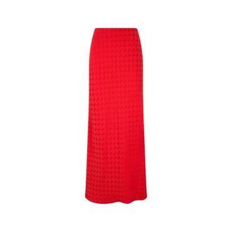 Roberto Cavalli Langer Rock mit Jacquard-Monogramm-Print - - Skirts - Damen - Rot - M