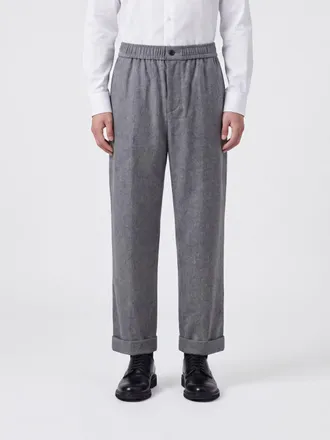 Giorgio Armani Pantalon slim fit en laine vierge et cachemire &agrave; taille &eacute;lastique