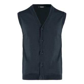 Bomboogie Homme, Pulls, Bleu, Taille: XL Cotton V-neck waistcoat