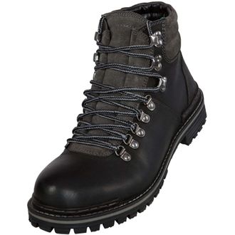 Nebulus Herren Winterstiefel HIKING, warme Stiefel mit Merinowolle, Lederstiefel, Wanderschuhe, schwarz - 47