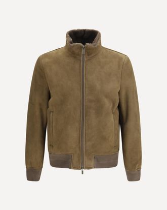 Salvatore Santoro High-neck Suede Jacket Male 52
