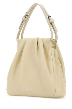 Amina Muaddi Womens Iovry Nappa Leather Vittoria Crystal Handbag Almondsil Borse A Mano
