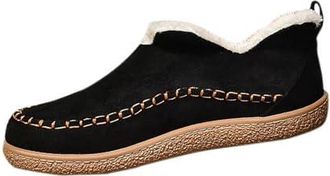 Generic Bottines de neige d&eacute;contract&eacute;es et confortables pour femme - Couleur unie - Talon plat - Doublure en fausse fourrure - Chaussures dhiver chaudes et an