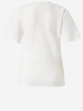 Pinko Womens Draped T-Shirt With Gold Detail White Cotton T-Shirts & Jerseys