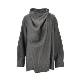 Bottega Veneta Pinstriped wool and mohair blouse Woman 40