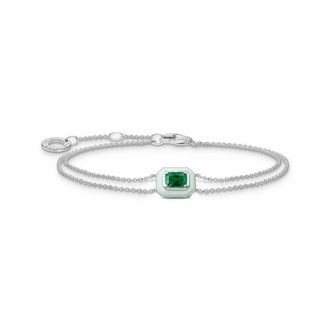 Thomas Sabo Thomas Sabo Armband mit gr&uuml;nem Stein - - Accessories - Damen - Grau - ONE SIZE