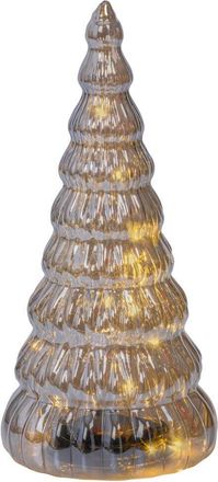 Lumineo Weihnachtsbaum aus Glas mit LED Dekoleuchte Timer Tischleuchte Weihnachten 30 cm