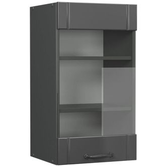 Vicco K&uuml;chenglasschrank Fame-Line, Dunkelgrau, 40 cm, Vicco