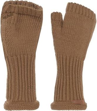 Knit Factory Gants Cleo - Gants Femme - Mitaine Femme - Mitaines pour lautomne et lhiver - Gants sans doigts - Gant Chauffant - 30% laine/70% acrylique - New Camel