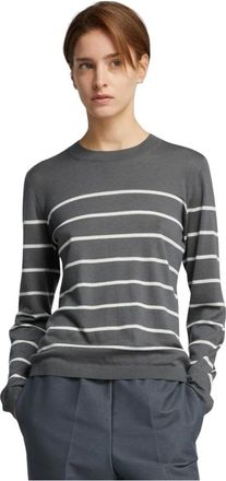 Max Mara Femme, Pulls, Gris, Taille: 42 FR Pull en maille coupe droite