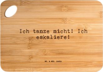 Mr. & Mrs. Panda Bambus - Schneidebrett Ich tanze nicht! Ich... - Geschenk, Tanzen Party Feiern, Holzbrett mit Gravur, Hackbrett, Spruch Geschenke