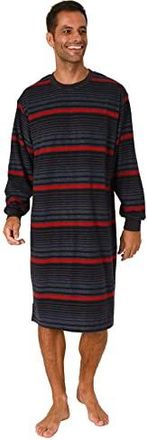 Normann Chemise de nuit &eacute;l&eacute;gante en tissu &eacute;ponge &agrave; manches longues avec poignets pour homme, rouge, 68-70