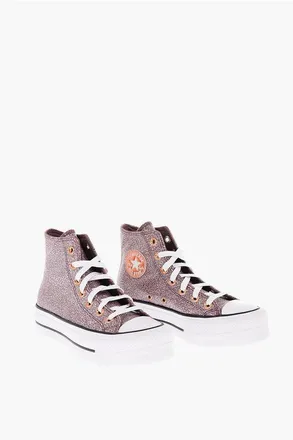 Converse ALL STAR CHUCK TAYLOR 4cm Glittered High-Top Sneakers size 36