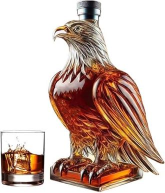 Generic Xistuoz Carafe à whisky, bouteille en verre avec aigle | Récipient à liqueur fantaisie pour homme, collectionneur, usage domestique, fête des pères, d