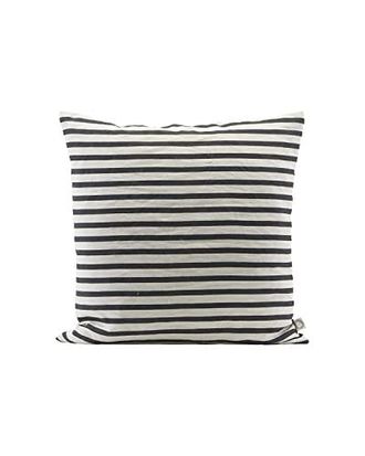 House Doctor Kissenbezug, Stripe, Schwarz/Grau, h: 60 cm, Papier, Glas, MDF, Kunststoff, Metall, Senfgelb, l: 50 cm, b: 50 cm