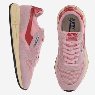 Autry Womens Sneakers Reelwind Pink Suede Nylon Trainers