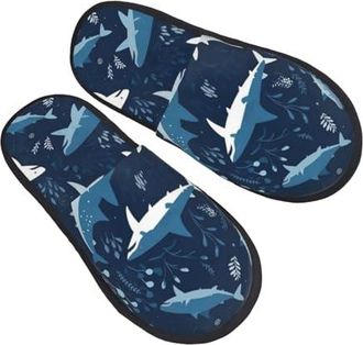 Generic Pantoufle Maison Requins Bleus De Dessin Anim&eacute; Hiver Pantoufles Antid&eacute;rapantes Hiver Chaussures Chaudes Confortable Chaudes Pantoufles Pour Chambre Ca