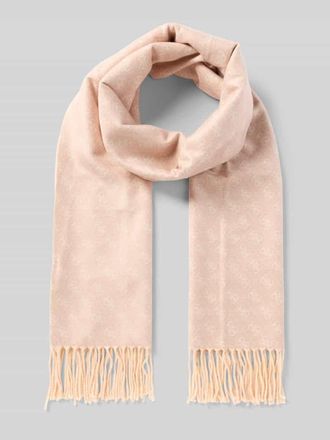 Guess Schal aus Viskose-Mix mit Logo-Muster und Fransen