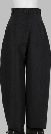 Balenciaga Wool Barrel-Cut Trousers - Gray