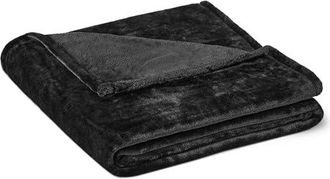 Amazon Basics Plaid Polaire, Douce et Chaude, Moelleuse Couverture pour Canap&eacute;, 127 x 152 cm, Noir