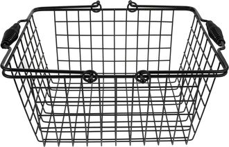 BESTONZON Metallkorb Allzweckkorb Metall Supermarkt Einkaufskorb Eisen Kunst Schwarz Obstkorb Gemüsekorb Geschirrkorb Küche Bad Büro Zimmer Multifunktional Aufb