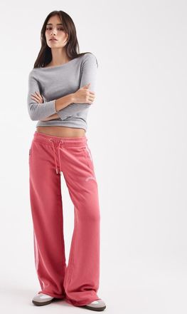 Superdry Athletic Essentials - Pantalon de jogging droit &agrave; logo - Rouge baie