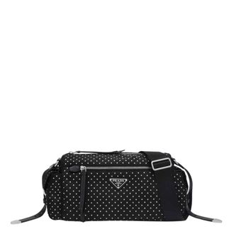 Prada Umh&auml;ngetasche mit Nieten - - Bags - Damen - Schwarzk - ONE SIZE