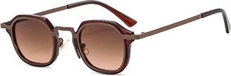 Generic Lunettes de soleil tendance pour femme - Style rétro punk - UV400 - Tendance, Marron Thé Rose, A
